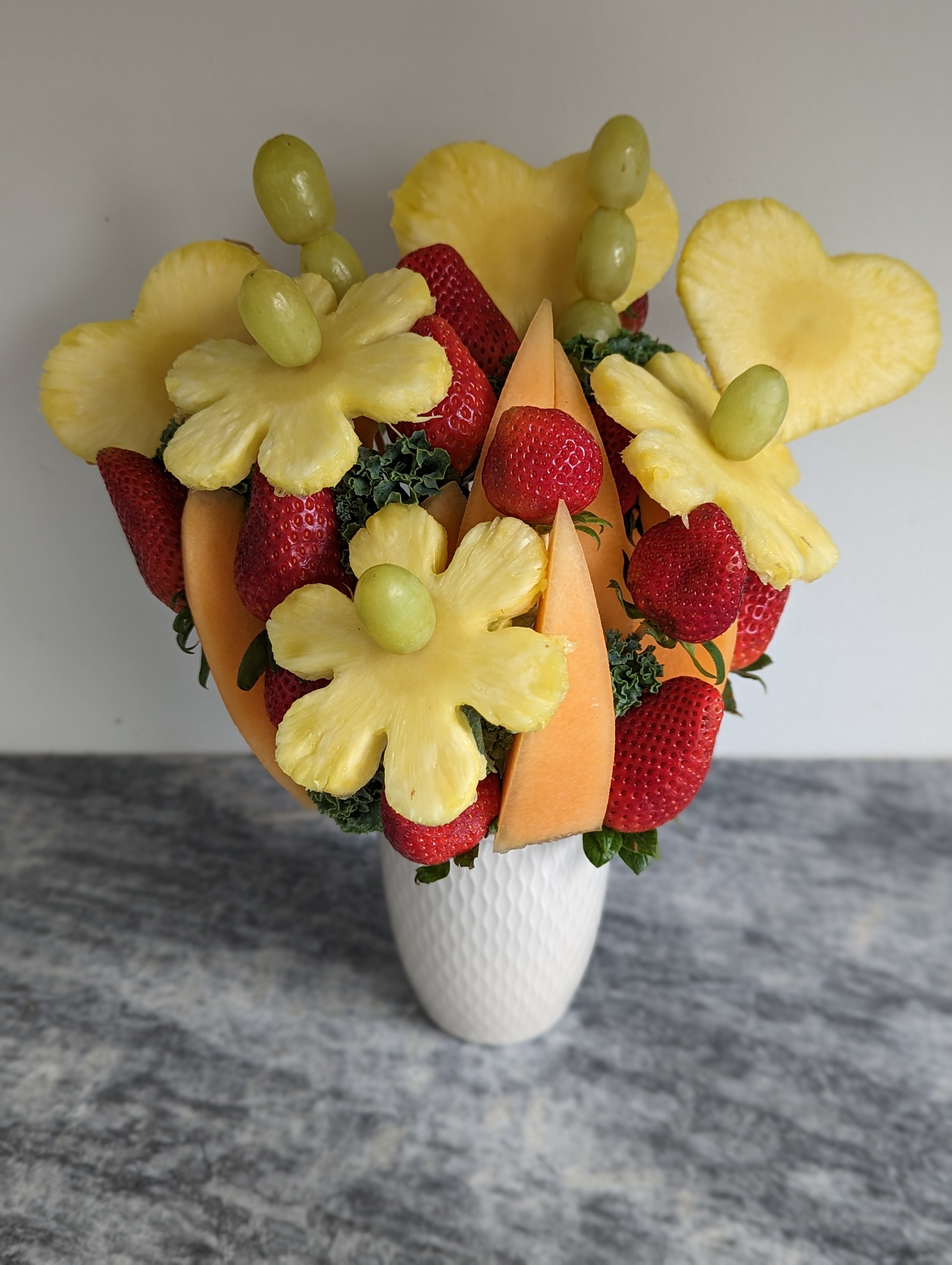 Get Well Soon Bouquet – Fruit over Flowers